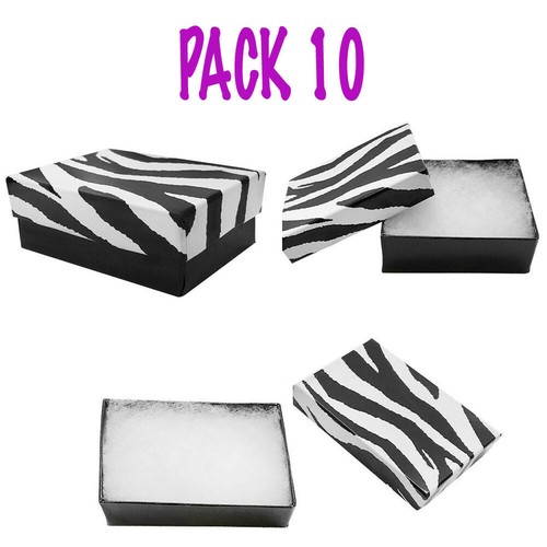3-1/2 x 3-1/2 x 1 Cardboard Gift Boxes Jewelry Zebra Print Cotton ...