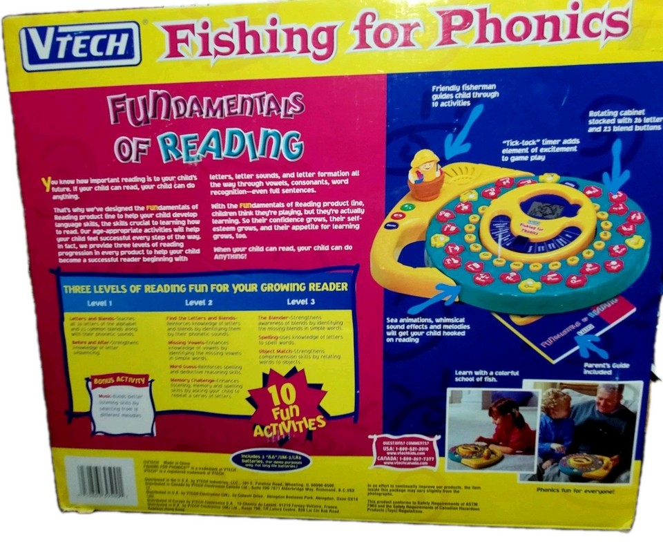 Vtg NEW 1999 Vtech Fishing For Phonics Kid Word Vocabulary Language ...