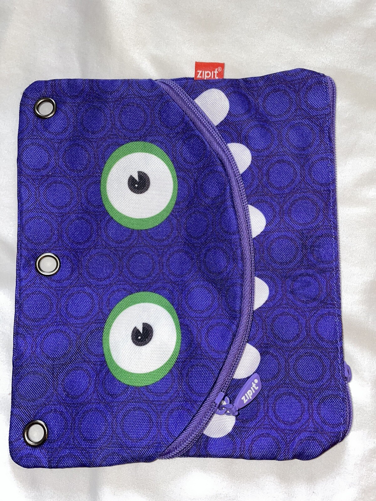 Pre-Owned Zipit Googly 3 Ring Pencil Case | eBay