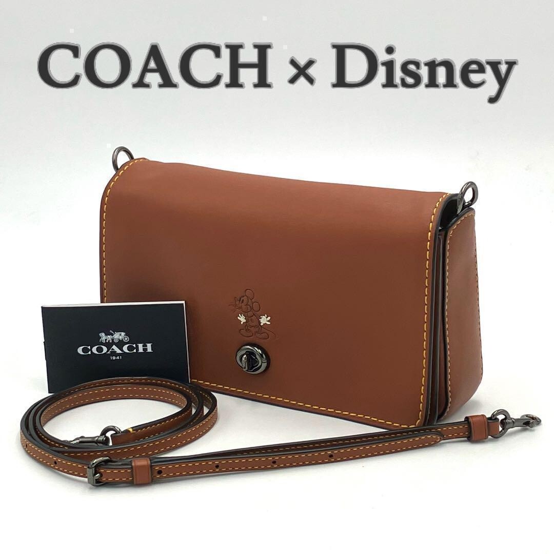 COACH Disney collaboration Mickey shoulder bag camel … - Gem