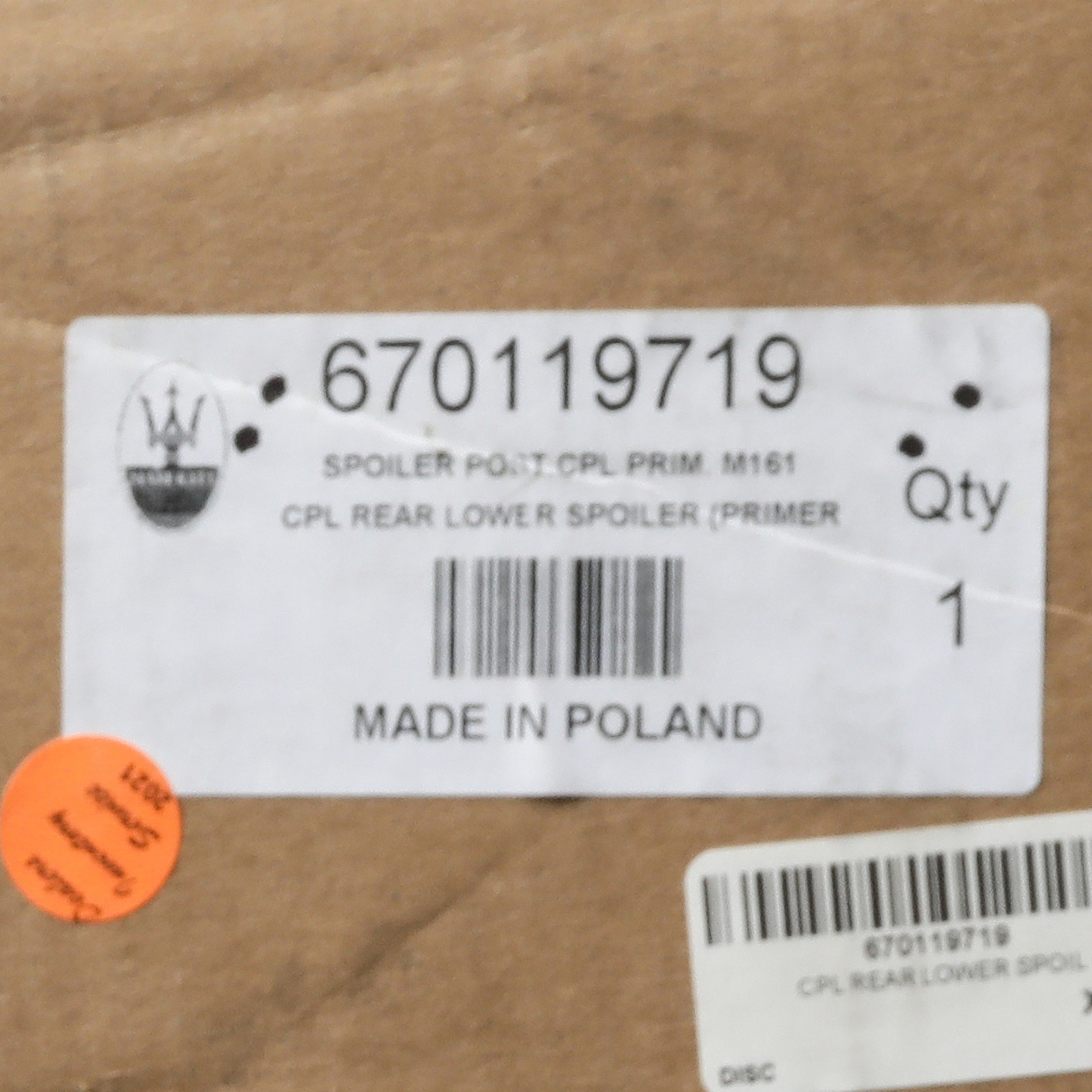 Maserati Levante Lower Trunk Spoiler OEM Part 670119719 Gray for sale ...