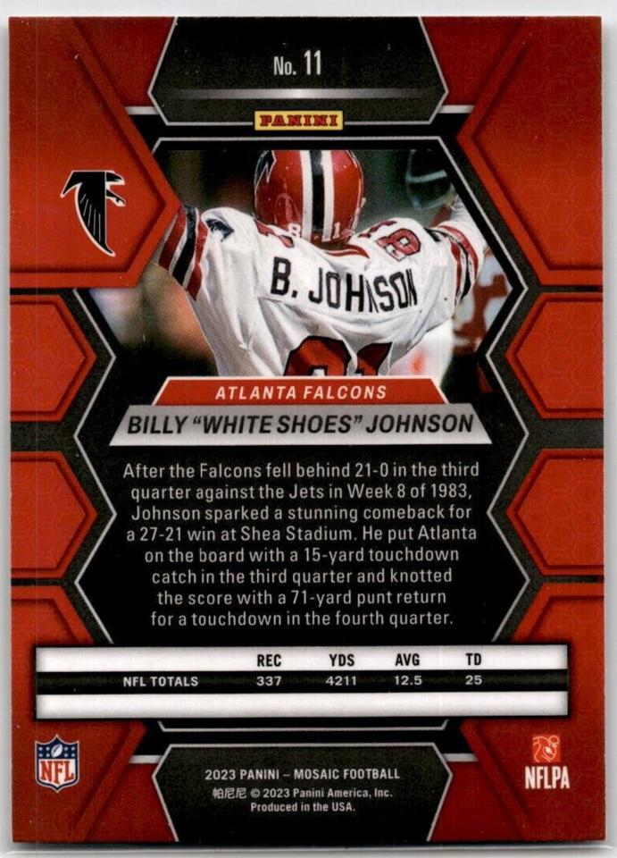 2023 Panini Mosaic Football - Base - Billy "White Shoes" Johnson ...