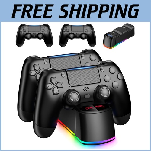 Premium Wireless Controllers with LED Charging Dock for PS4 Consoles ...