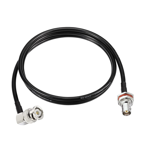 BNC Bulkhead Female to BNC Male Right Angle Coax Cable RG58 Jumper VHF ...