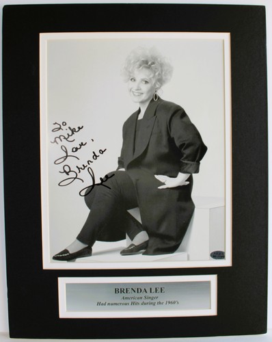 BRENDA LEE SIGNED AMERICAN SINGER AUTOGRAPHED MATTED W/ PLAQUE PAAS COA ...