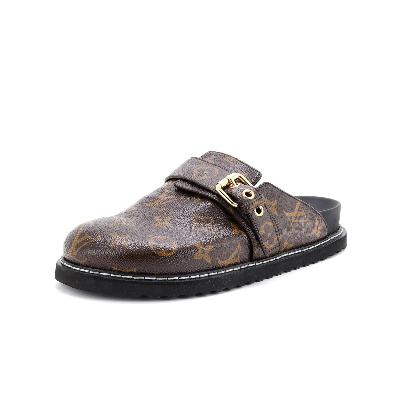 Louis Vuitton Cosy Flat Clog Mules Monogram Canvas and Leather | eBay