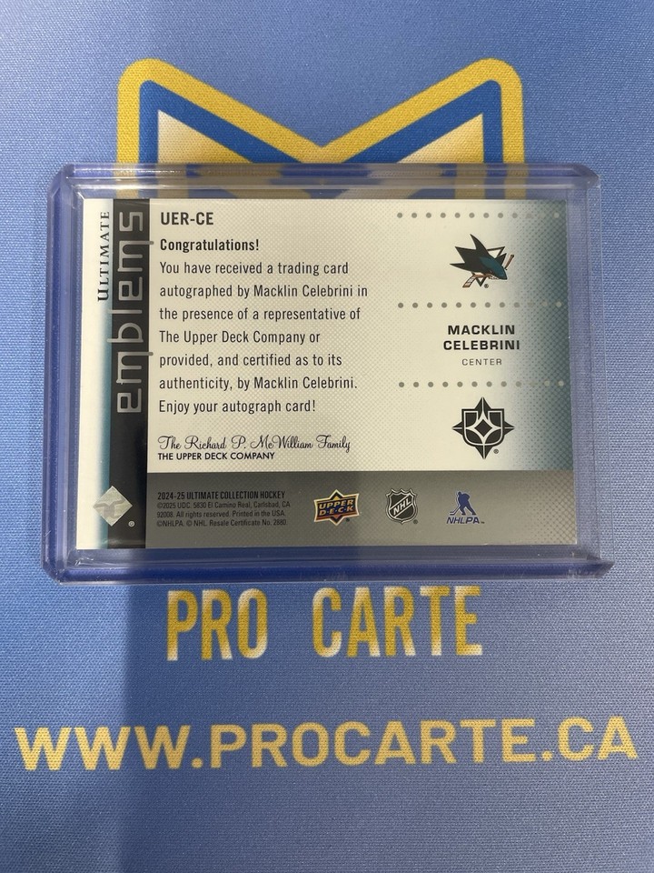 2024-25 UPPER DECK ULTIMATE COLLECTION ROOKIE EMBLEMS AUTO MACKLIN ...