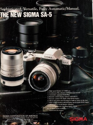 Sigma - SA-5 Camera - Original Magazine Ad - | eBay