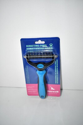 JASWELL Pet Grooming Tool Large Blue 2 Sided Undercoat Rake for Dogs ...