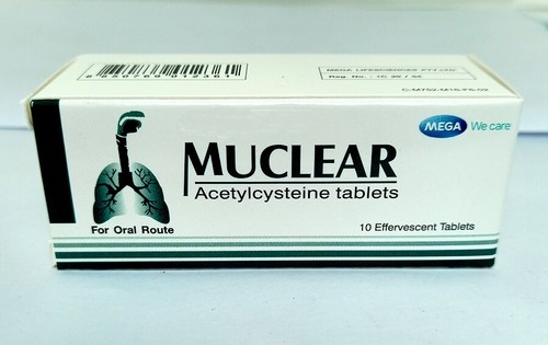 Mega Muclear Acetylcysteine 600mg NAC LONG Formula Reduce Cough 10 ...