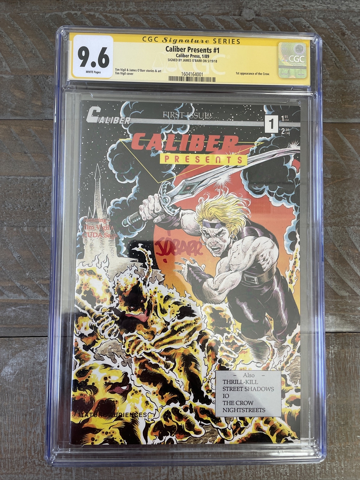 Caliber Presents #1 CGC 9.6 Signed James O’Barr 1st Appearance The Crow ...