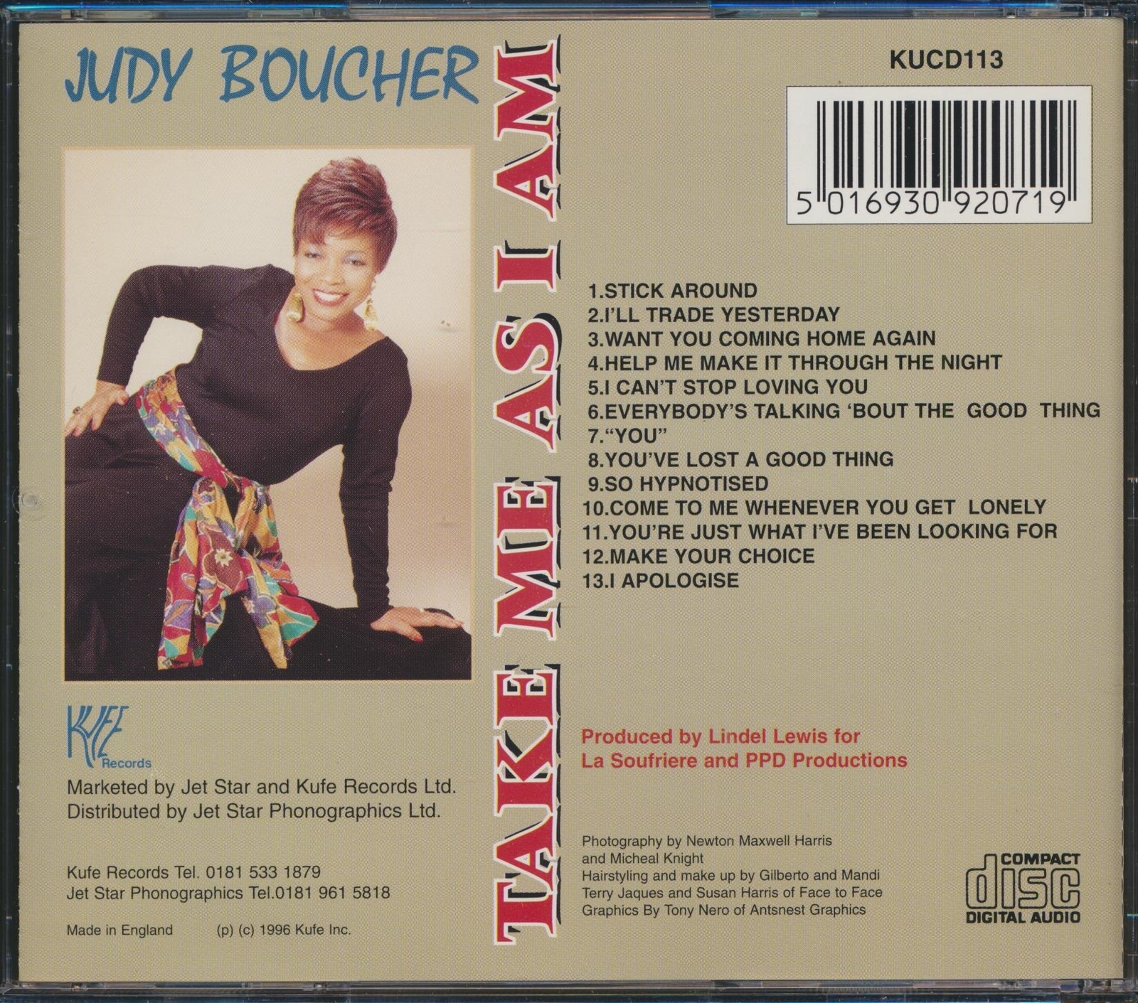 CD Judy Boucher - Take Me As I Am | eBay UK