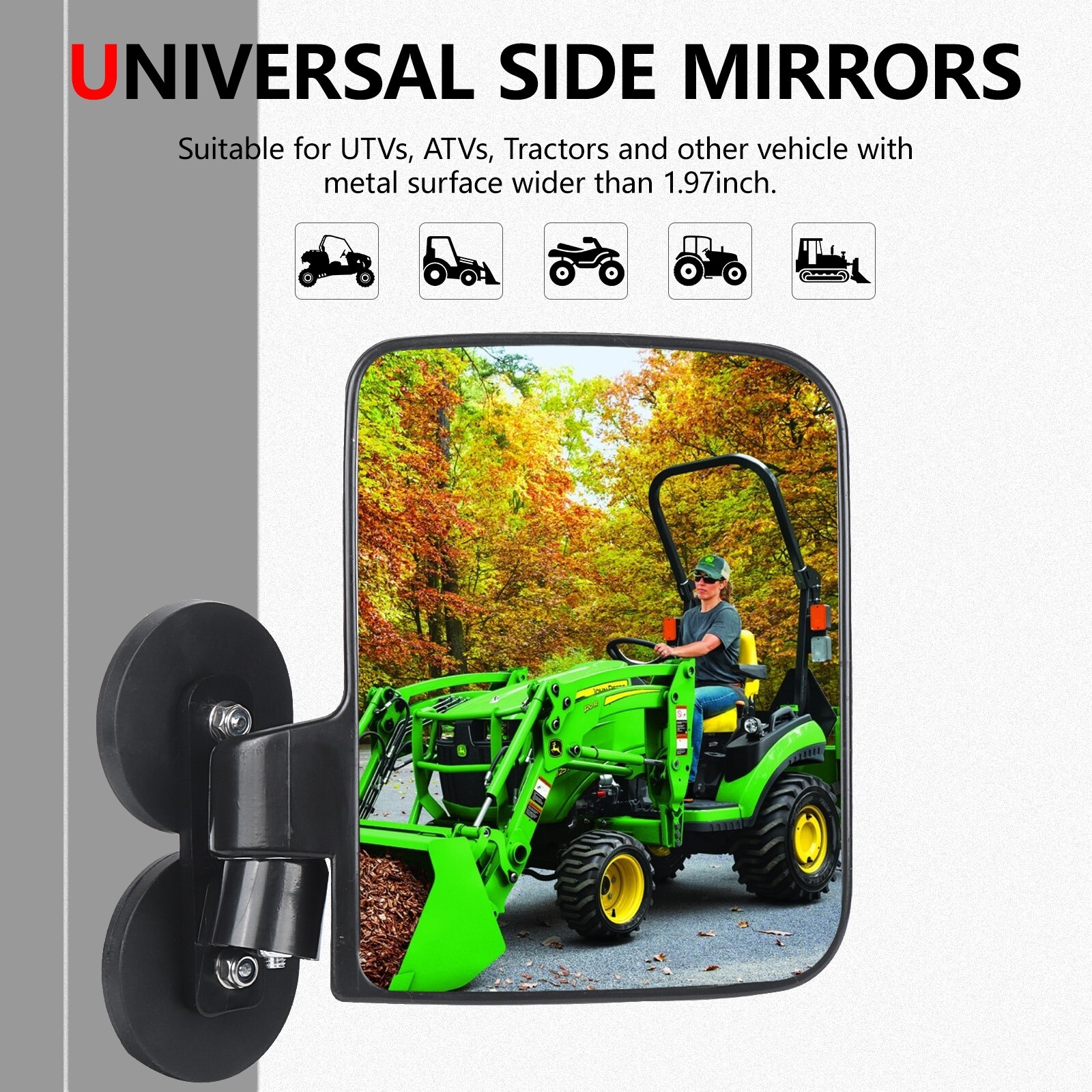 Tractor Mirrors Strong Magnetic Side Mirrors for Tractors, Forklifts ...