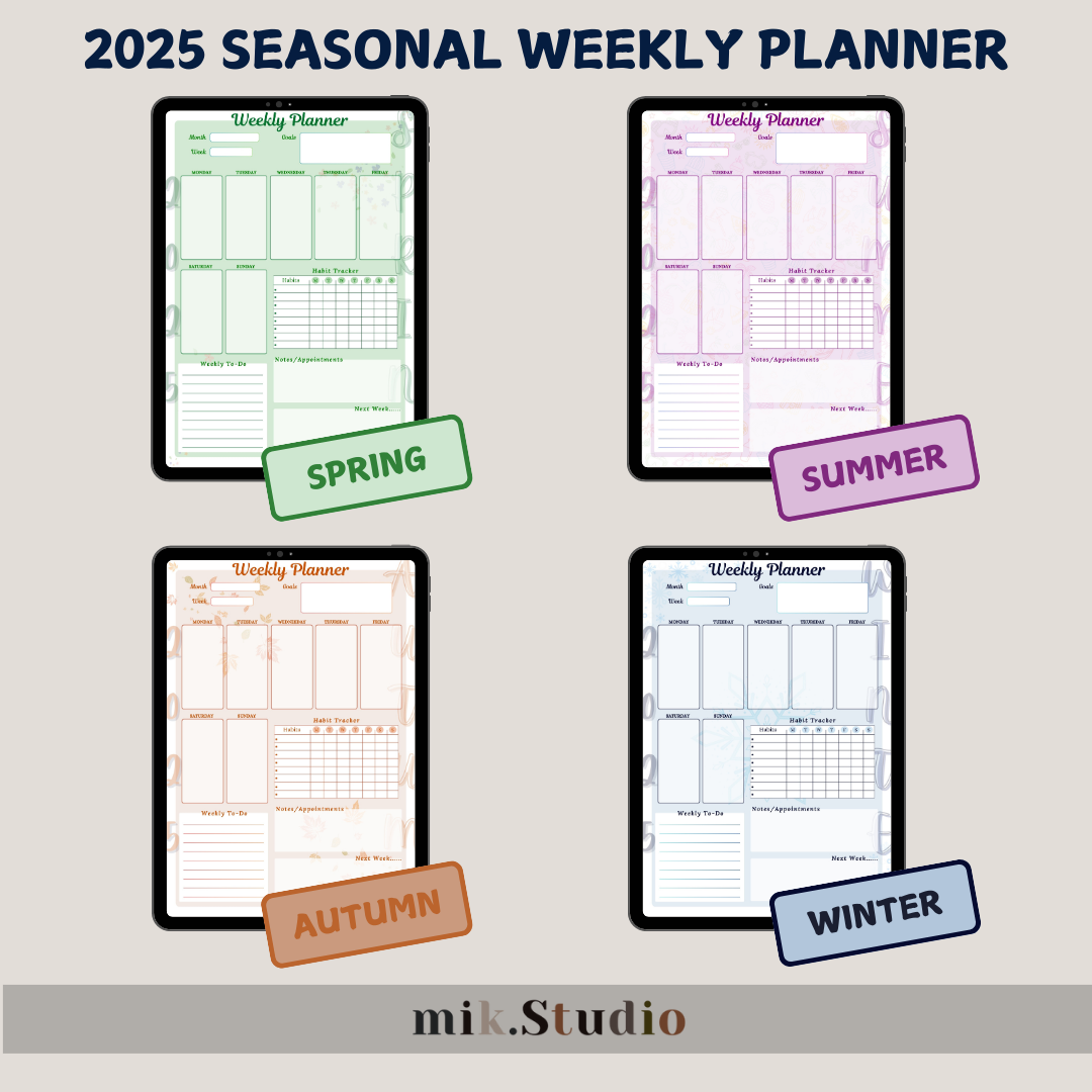2025 SEASONAL WEEKLY PLANNER SET (A4 SIZE) | eBay