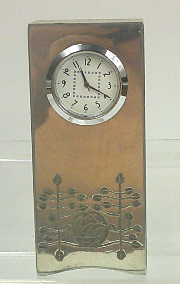 Vintage Charles Rennie Mackintosh Pewter Desk Clock Silver Tone UK 4.5 ...