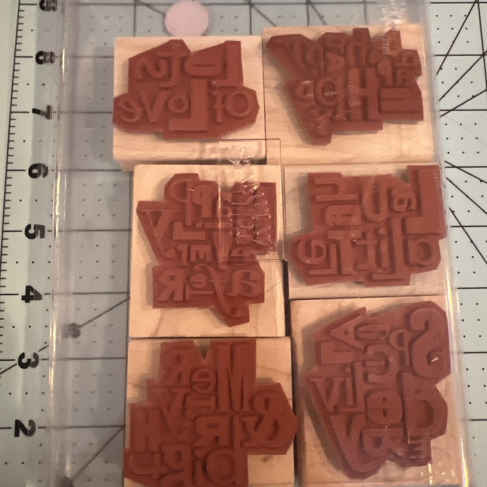 Stampin Up Alphabet Stew Wood Mounted Rubber Stamps Retires | eBay
