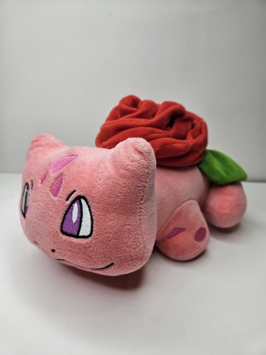 Pokemon Plush Pink Bulbasaur 8" With Red Rose Anime Stuffed Animal Toy ...