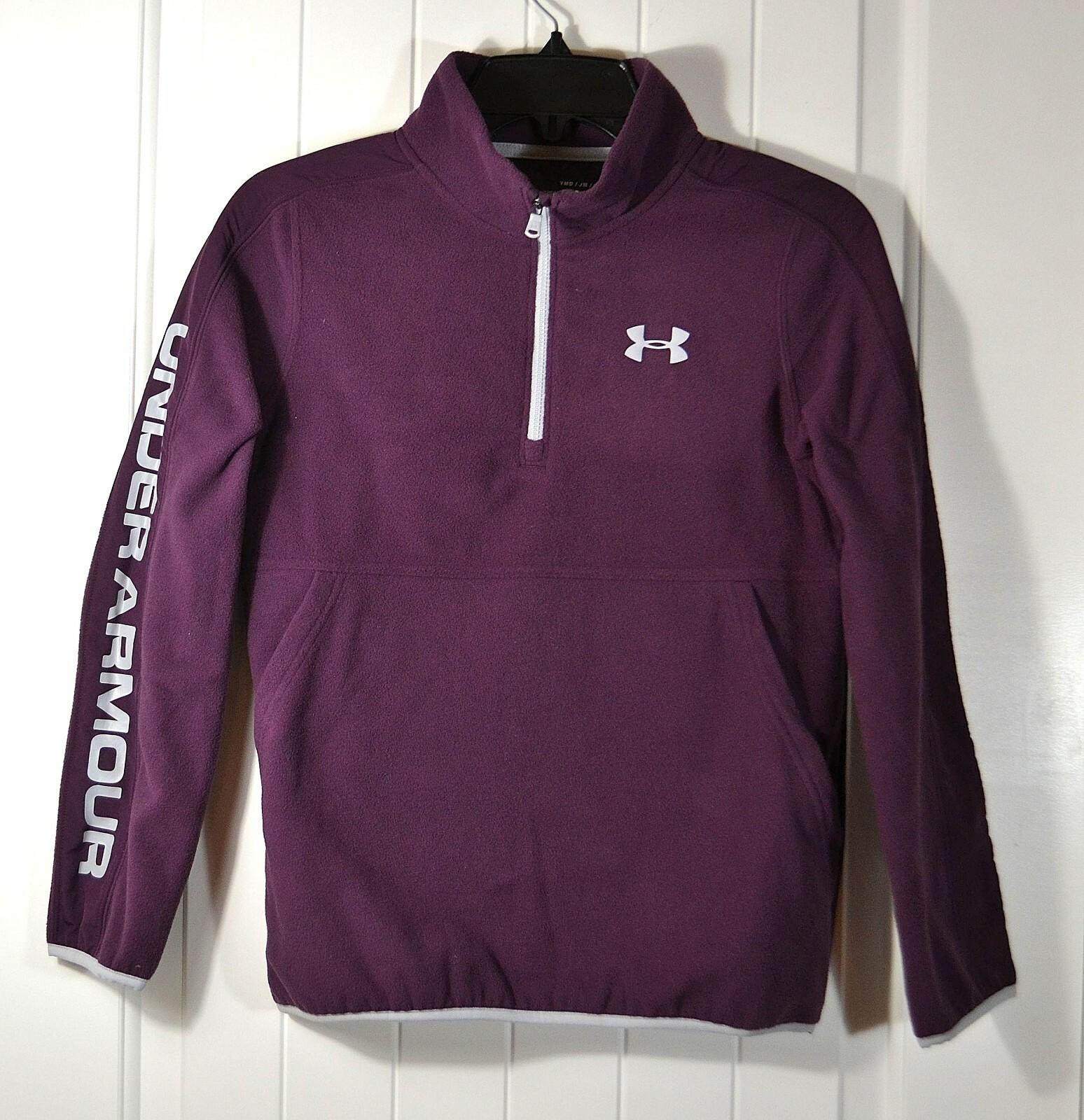 NWT BOYS YOUTH UNDER ARMOUR PURPLE 1/4 ZIP PHENOM WARMTH LOOSE COLDGEAR ...