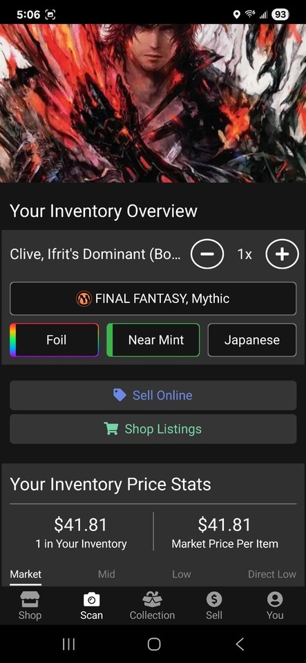 MTG Clive, Ifrit's Dominant Final Fantasy Regular Borderless Japanese ...