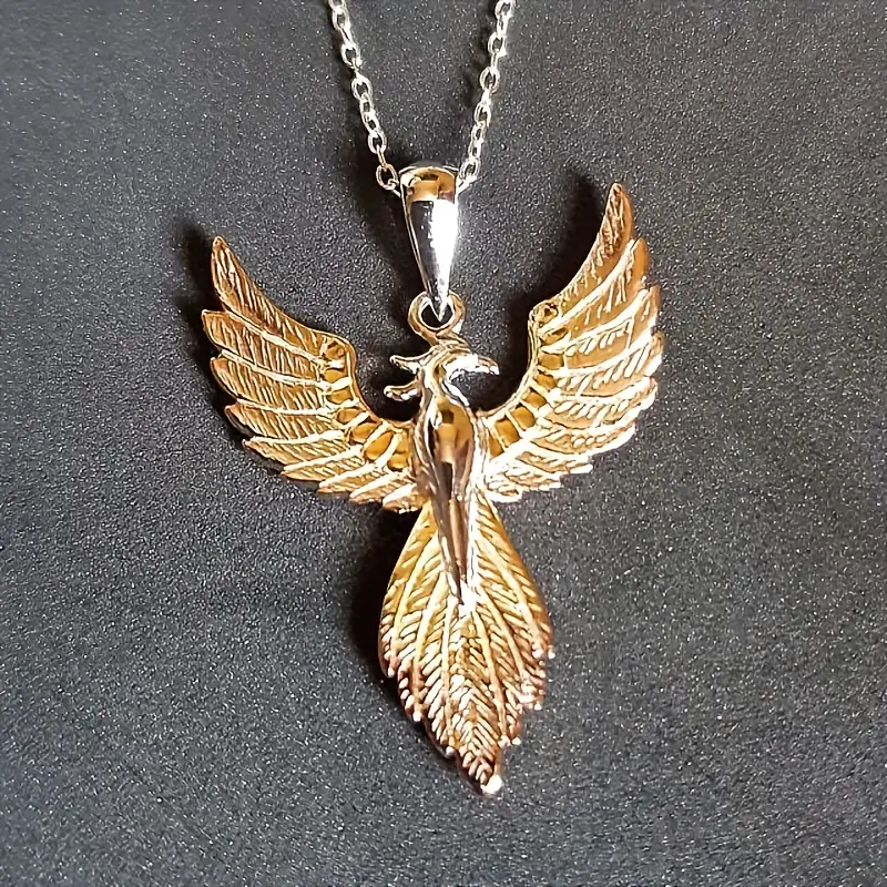 Phoenix Golden Necklace Jewelry Nature Fire-bird Wing Pendant | eBay
