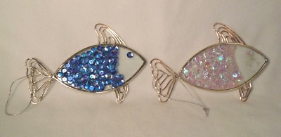 Vintage Glass & Metal with Sequins Tropical Fish Ornaments | eBay