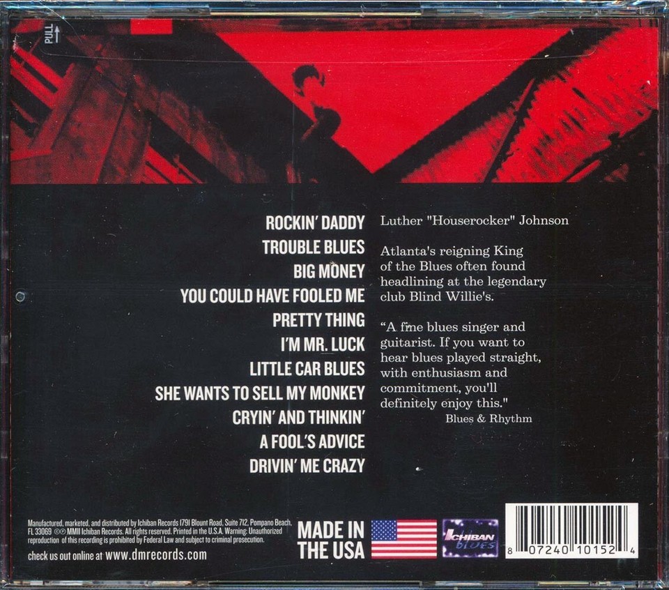Luther Houserocker Johnson - American Roots Blues CD - 807240101524 ...