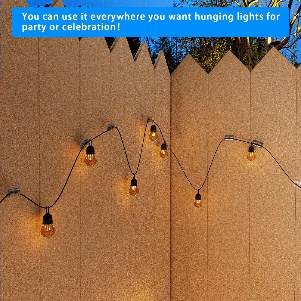 10Pcs with Adhesive Strips Traceless Hooks String Lights Clips Indoor ...
