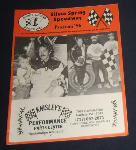 1986 Silver Spring Speedway Program Larry Jackson Jimmy Bernheisel | eBay