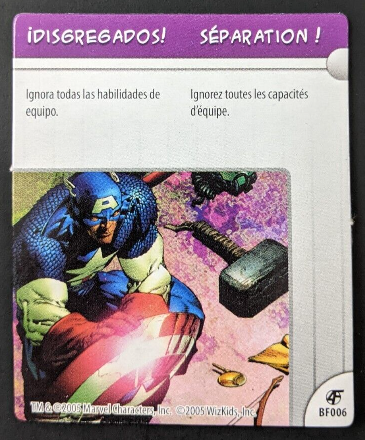 Disbanded BF006 Heroclix Fantastic Forces Battlefield Condition Card ...