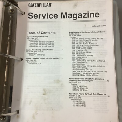 CAT Caterpillar Service Magazines Jan-Dec 2000 (D5) | eBay