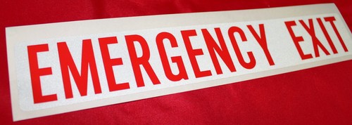 TOYOTA EMERGENCY EXIT DECAL EXTERIOR STICK ON COASTER FROM JAN 93> NEW ...