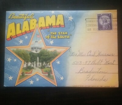 Vintage Alabama Postcard Photobook "Beautiful Alabama The Star Of The ...
