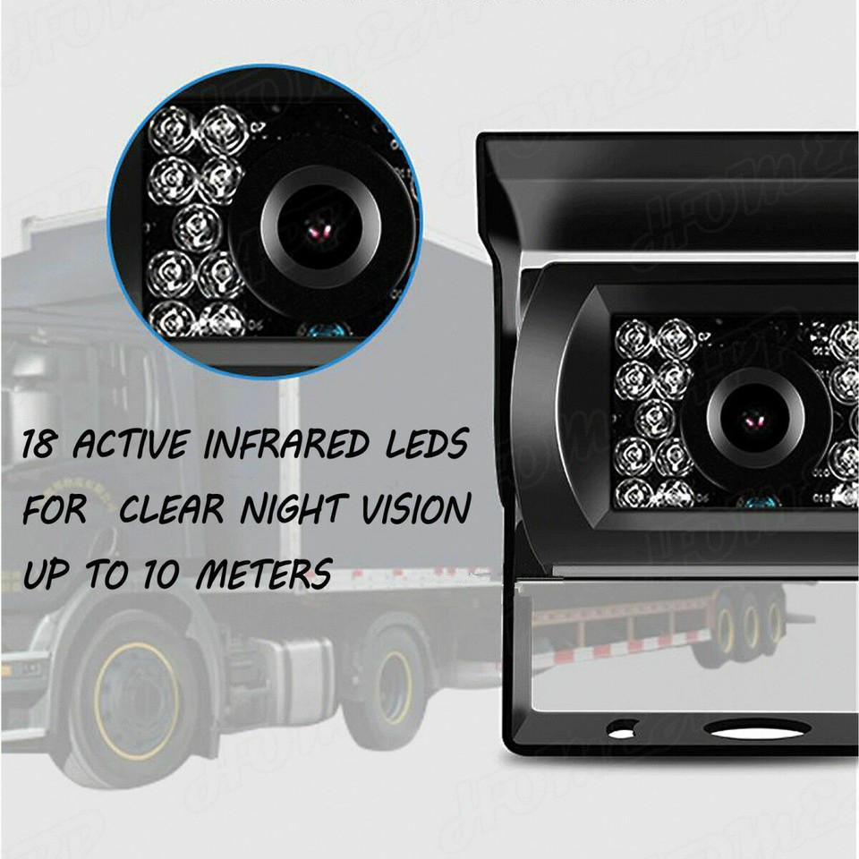 Waterproof 4Pin Rear View Backup Camera For Bus Truck Van RV CCD IR ...