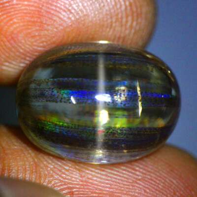 11.75 Cts_Antique Stone_100% Natural Unheated Rainbow Rutile Scapolite ...