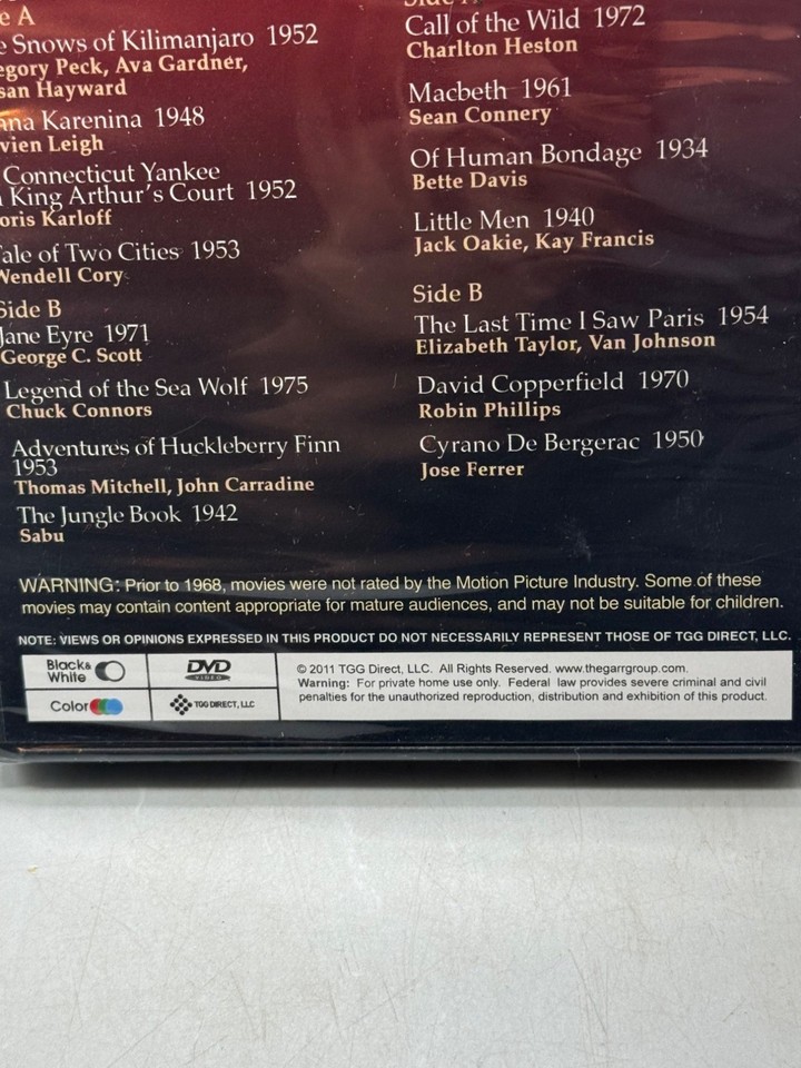 Great Cinema 15 Films DVD Set Classic Hollywood Movies Collection New ...