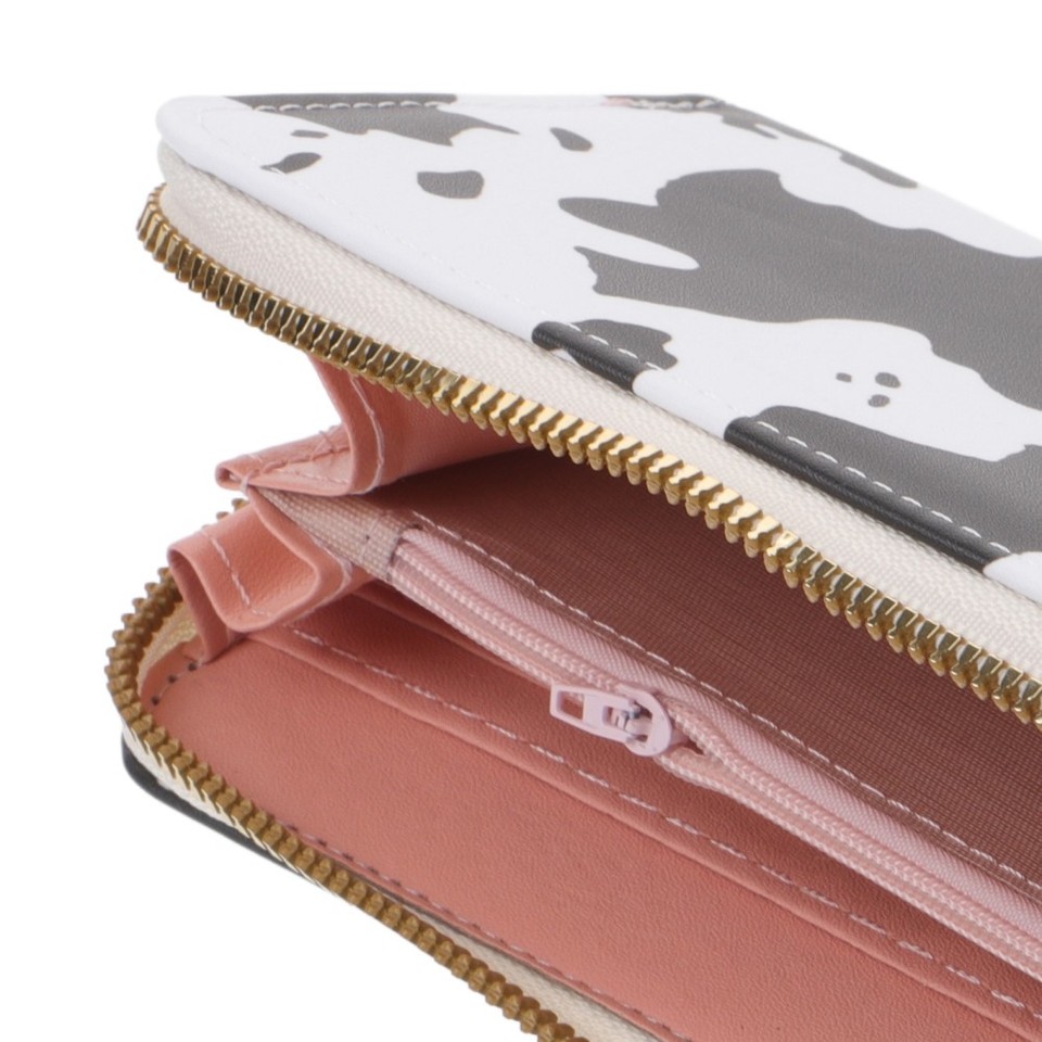Cow Print Stuff Wallet for Women Purse Zipper Purse Cluth with Wristlet ...