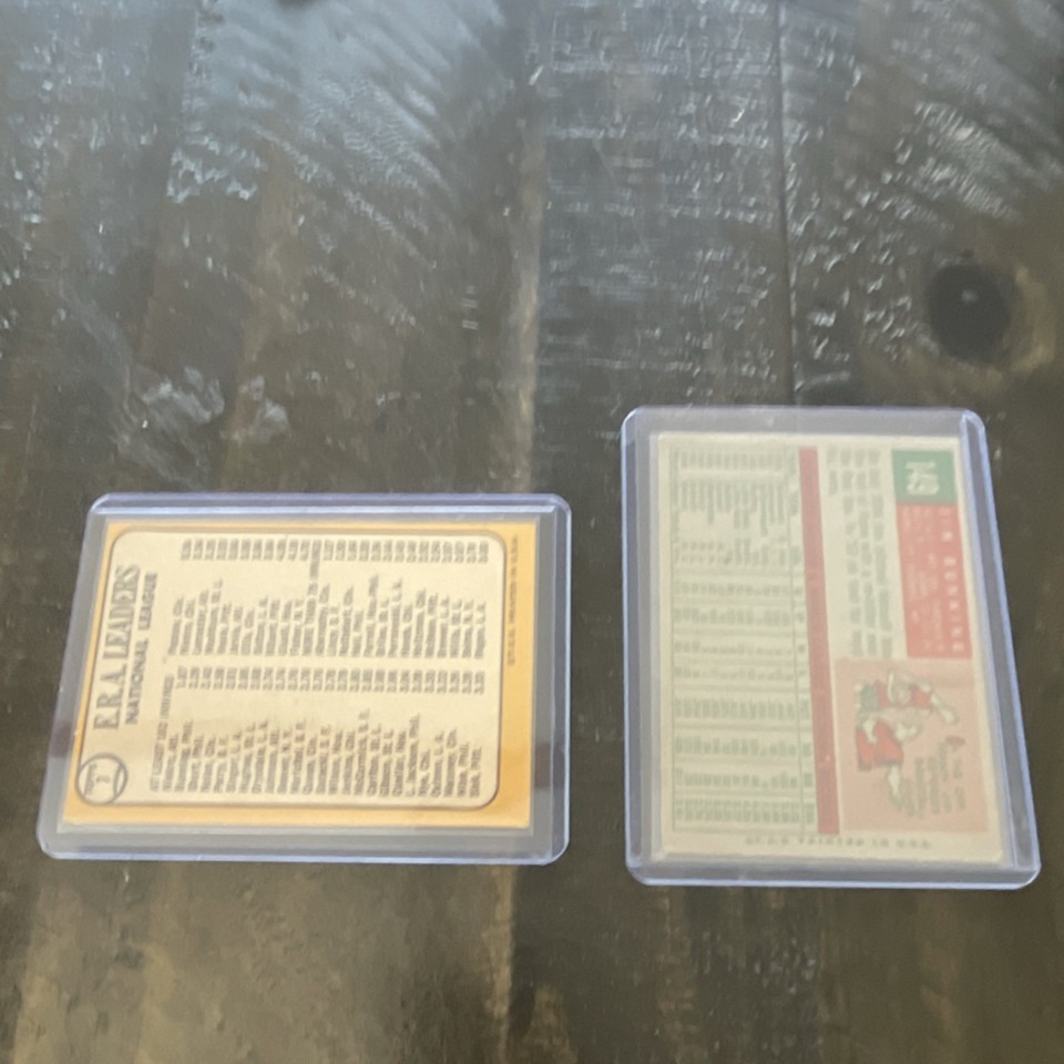 Topps 1968 /59 Jim Bunning #49 + 1967 ERA Leaders NL Lot 2 Baseball ...