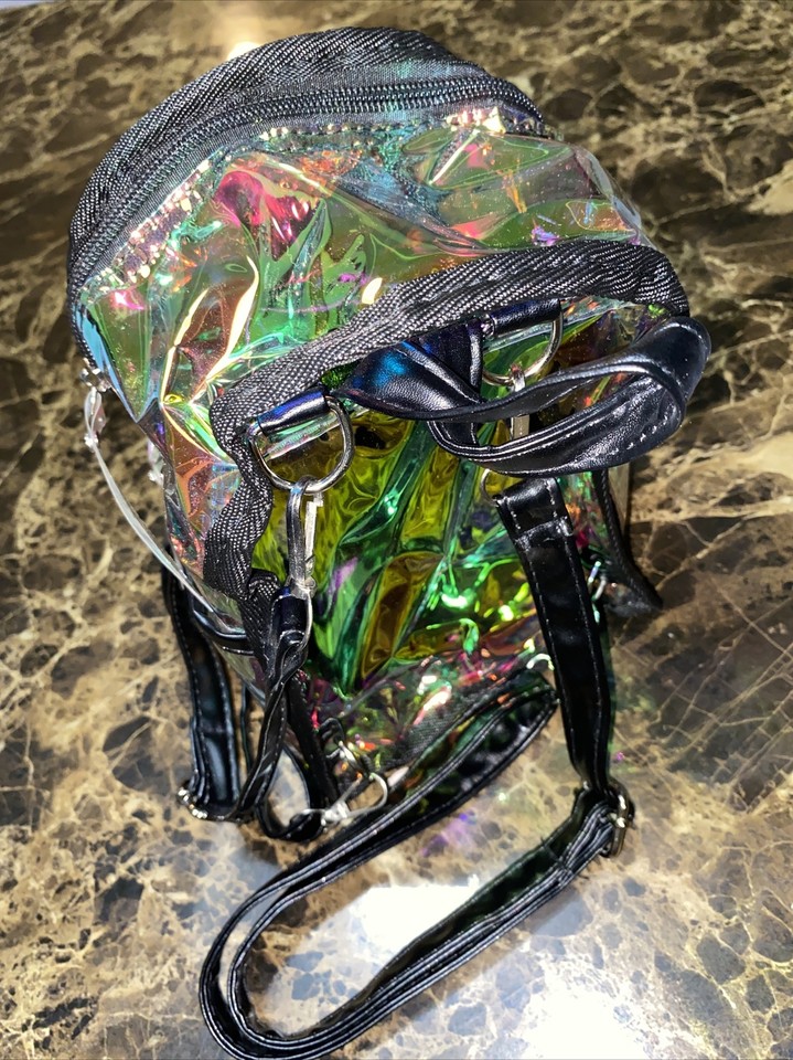 5 NEW Holographic Shiny Iridescent YellowTransparent Clear PVC Mini ...