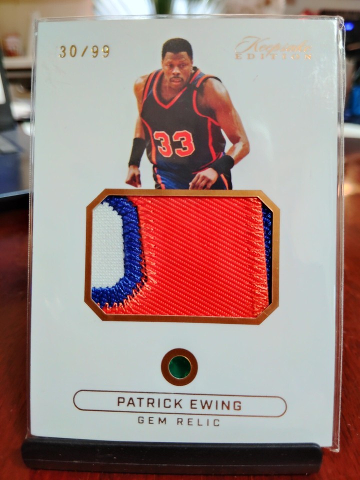 2024 KEEPSAKE MULTI-SPORT PATRICK EWING GEM THREE COLOR PATCH RELIC ...