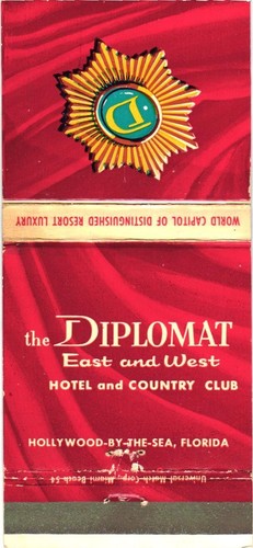 The Diplomat East and West Hotel and Country Club Vintage Matchbook ...