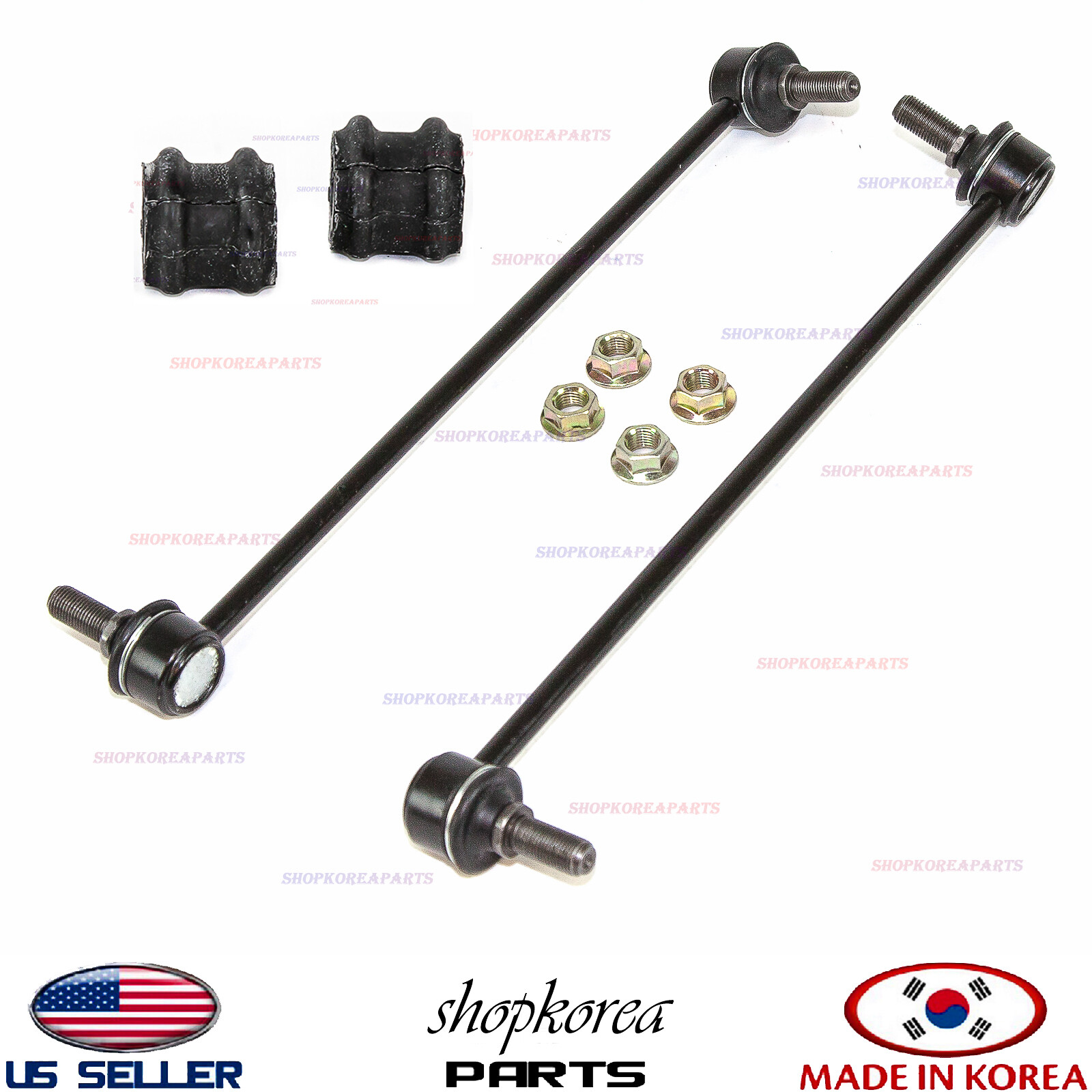 4pcs FRONT STABILIZER LINK BAR LEFT + RIGHT + Bushing SANTA FE VERACRUZ ...