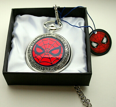 Marvel Comics Spiderman Spider-Man Quartz Pocket Watch Men's New NOS ...