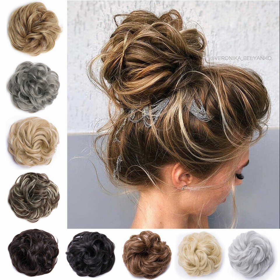 Ombre Thick Messy Wrap Bun Hair Piece Scrunchie Updo Natural Hair ...