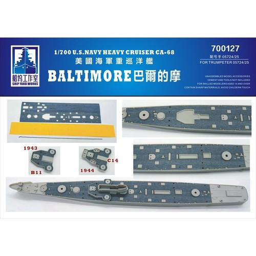 Shipyardworks 1/700 Wooden Deck CA-68 BALTIMORE for Trumpeter 05724/25 ...
