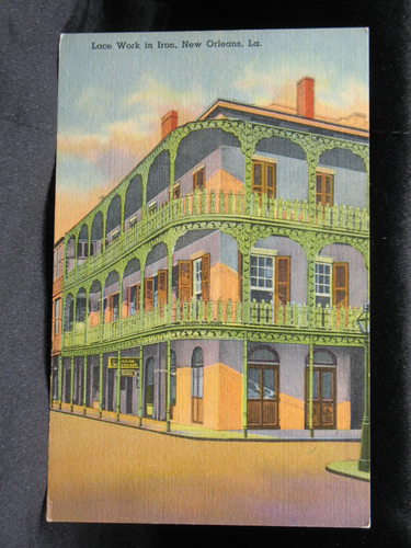 Lace Work in Iron New Orleans Linen Postcard postmarked 1956 (0126) | eBay