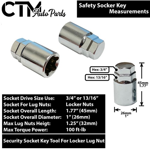4x Black M12x1.5 Open End Anti-Theft Wheel Lock Lug Nut+Key Fit Ford ...
