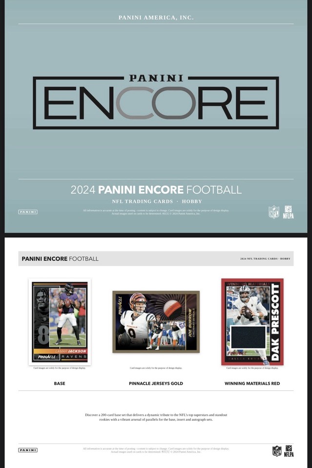 2024 Panini Encore NFL Football Factory Sealed Card Hobby Box Jayden ...