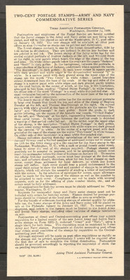 Scott #786+791 1937 2c Army and Navy Post Office New Stamp Announcement ...