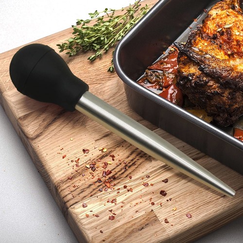 Stainless Steel Turkey Baster Commercial Quality Rubber Bulb Including ...