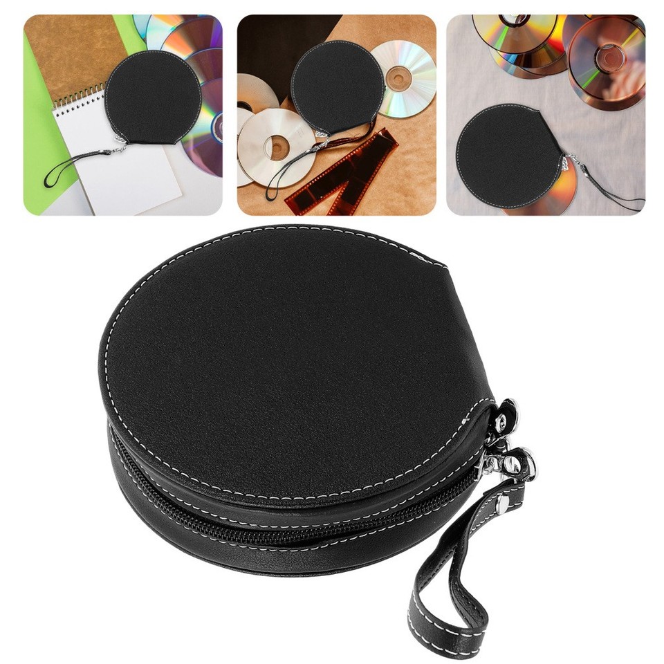 Car CD Case Portable CD Wallet Organizer Holder Round Disc Case Holder ...